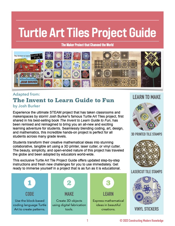 Free Turtle Art Tiles Project Guide Landing page facebook ads